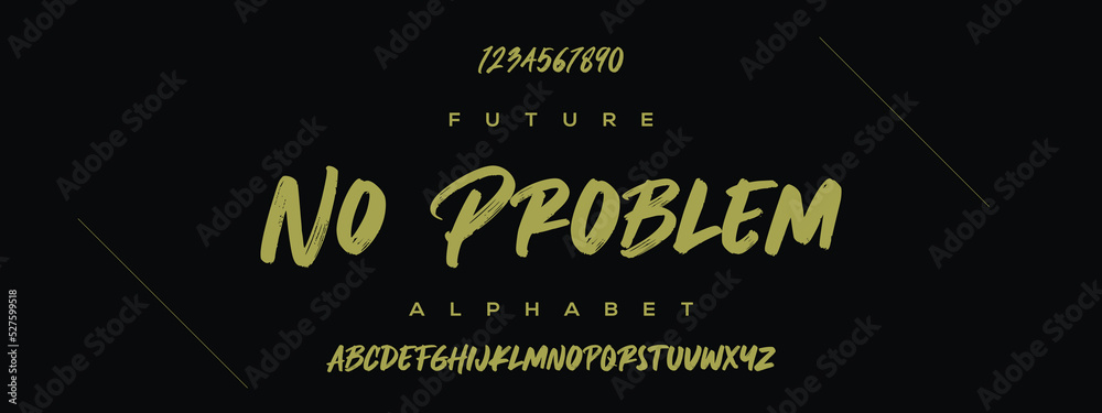 NO PROBLEM Elegant alphabet letters font and number. Classic Lettering ...