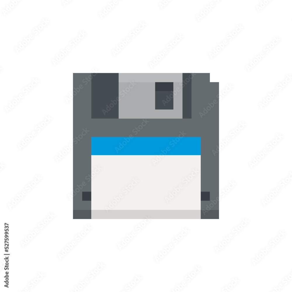 Floppy disk save icon. Pixel art stile. Video game 8-bit sprite ...