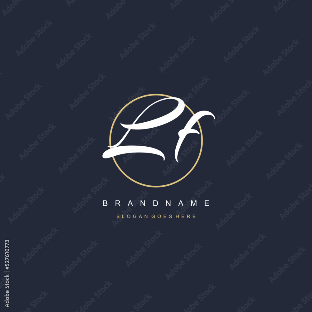 Initial letter LF logo monogram feminine style with circle line design ideas Stock Vector ...