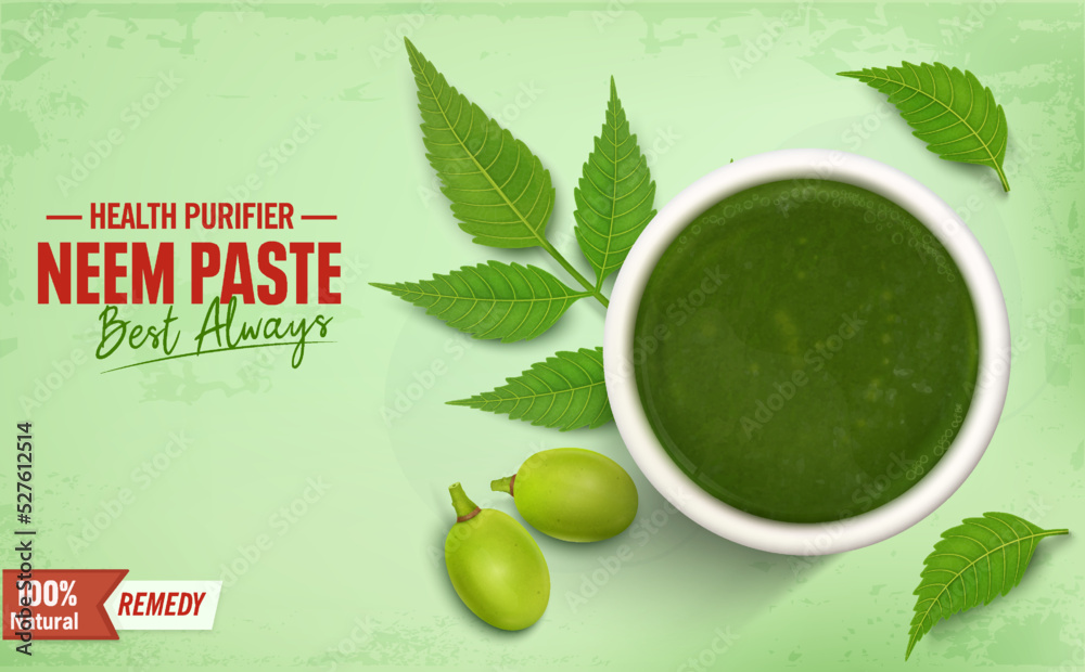Photo & Art Print Neem Paste ayurvedic medicine vector illustration ...