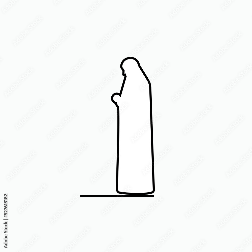 Muslim Prayer Icon. Worship, Symbol Shalat. Islam Pray Activity ...