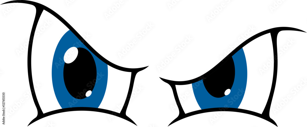 Eyes smile face, cartoon googly emoticon or emoji vector icon. Big eyes ...