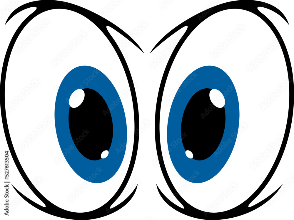 Face, cartoon eye character or smile, vector comic emoticon icon. Big ...