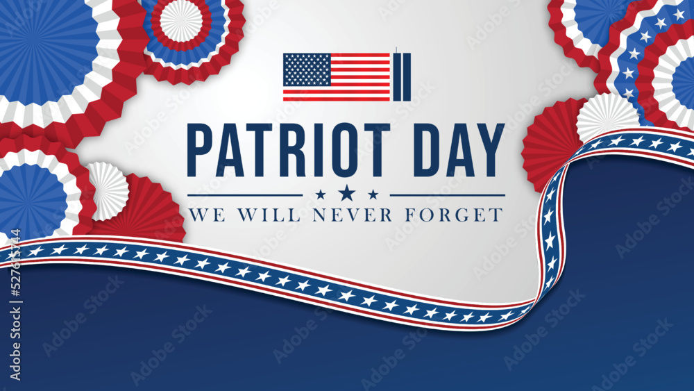 Vector banner design template with american flag and text on dark blue ...