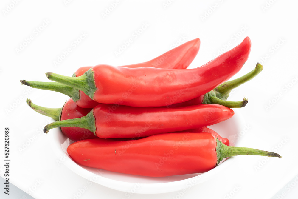 Group Of Stacked Traditional Fresh Red Chilli Also Known As Moti Teekhi ...