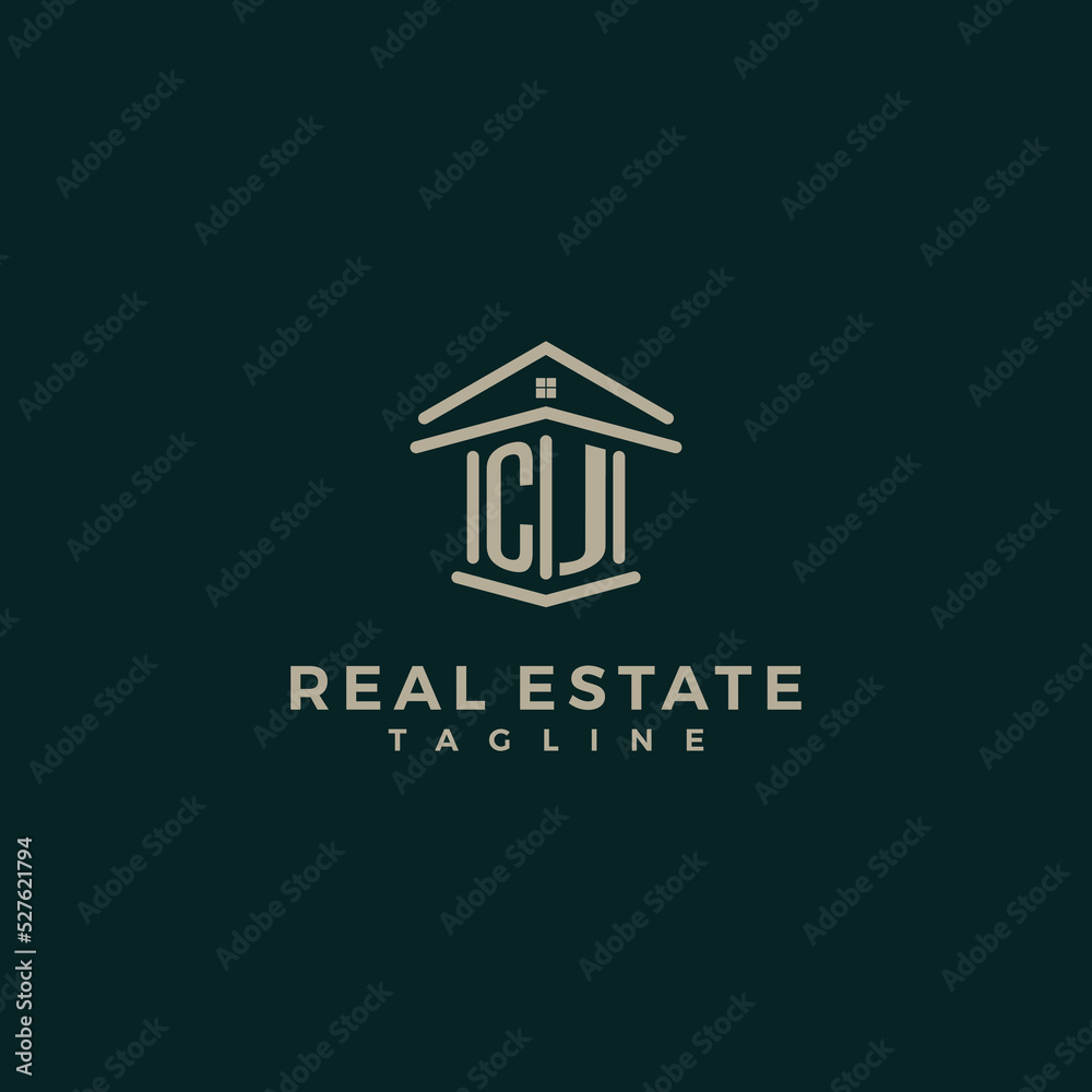 Initial letter CJ Home House Logo Design. Real Estate Logo Concept ...