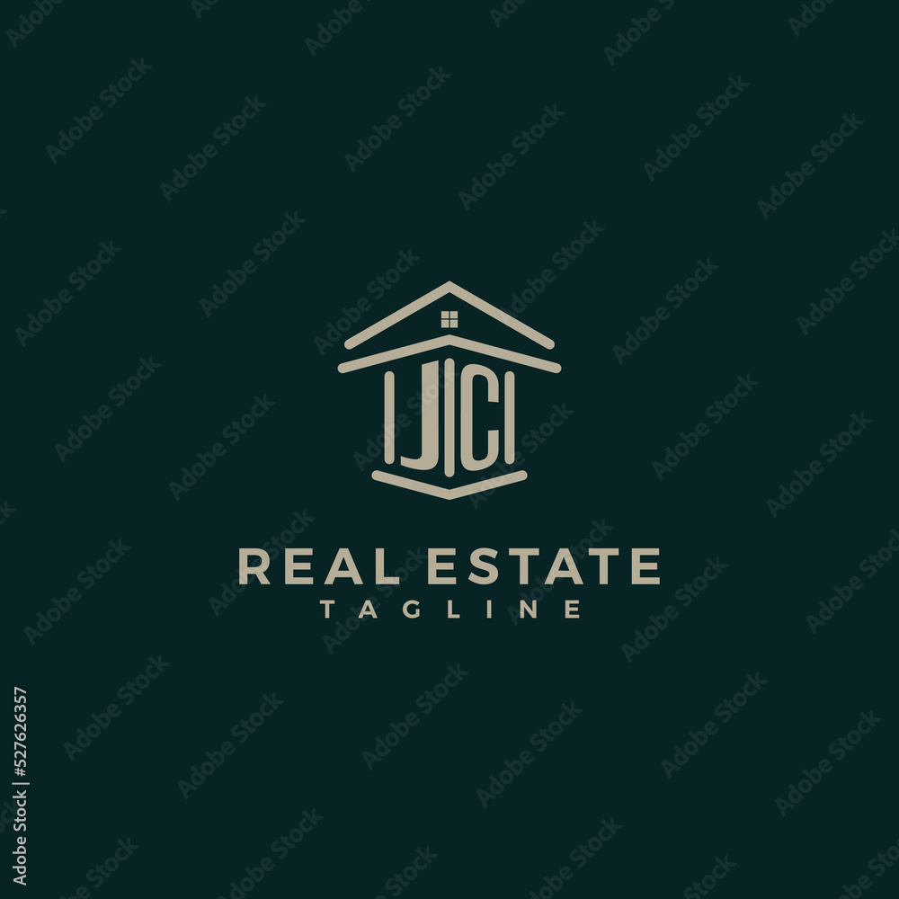 Initial letter JC Home House Logo Design. Real Estate Logo Concept ...