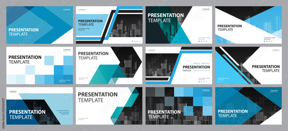 set abstract business presentation cover background design template and cover page design for ...