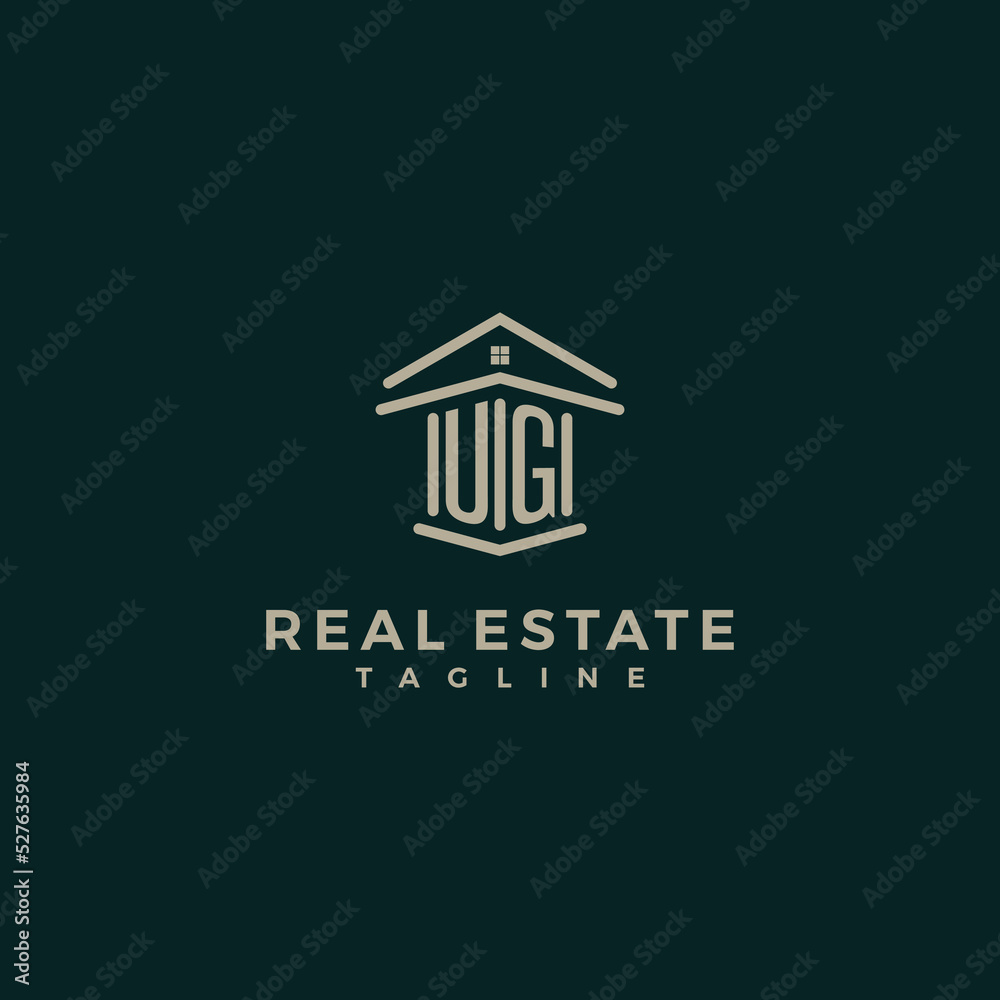 Initial letter UG Home House Logo Design. Real Estate Logo Concept ...