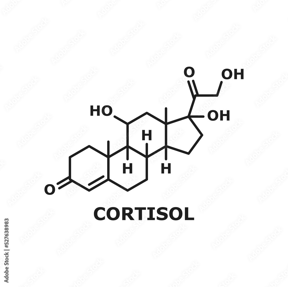 Chemical Molecule Of Hormone Of Adrenal Glands Cortisol Isolated