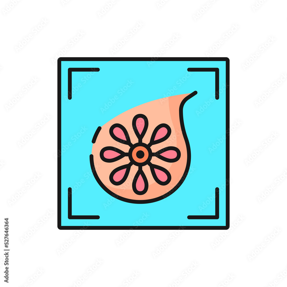 MRI scan diagnostics of breast, MRT tomography and radiology, vector ...