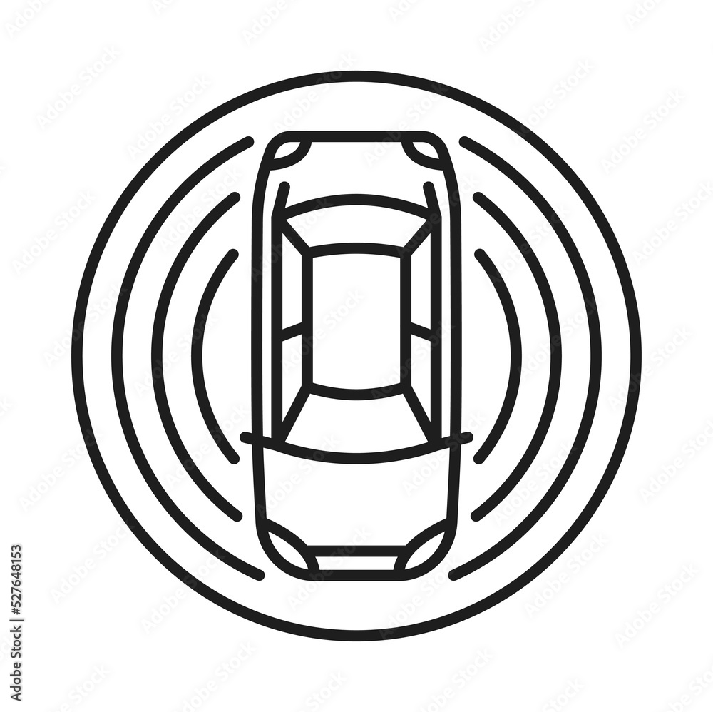 Self driving car and driverless vehicle icon, autonomous digital ...