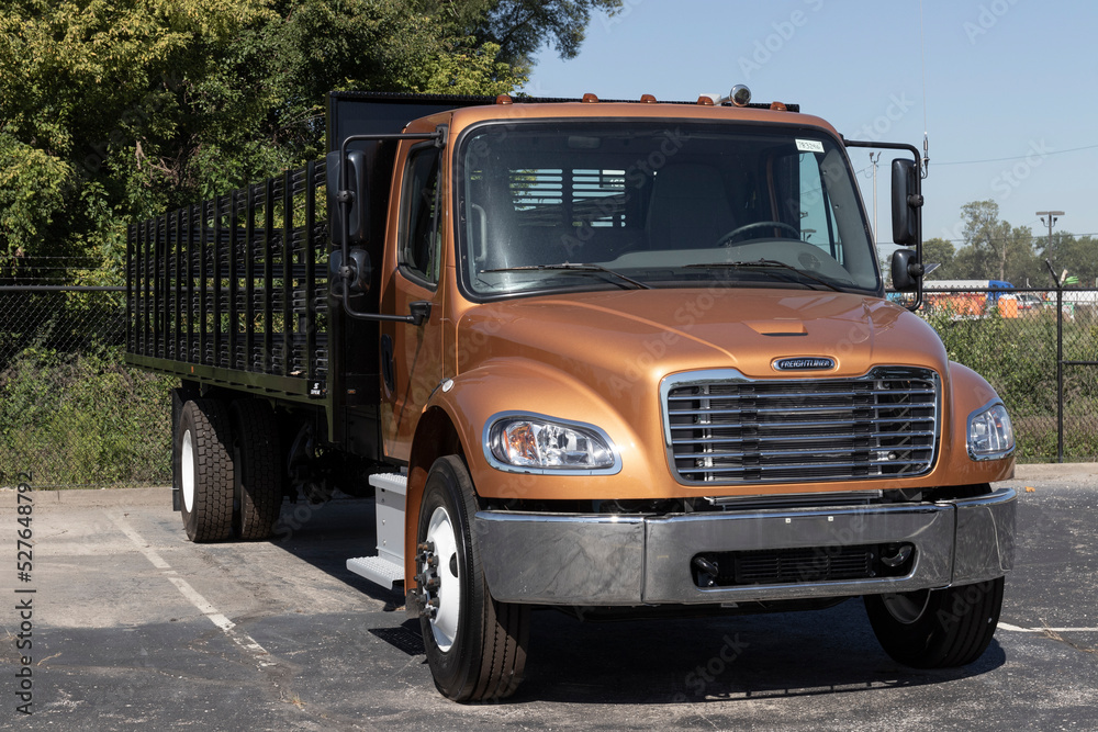 Freightliner Big Rig Semi Tractor Trailer Trucks on display at a ...