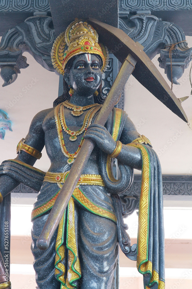 Lord Balarama, brother of Krishna. Religious sculpture in a Hindu ...