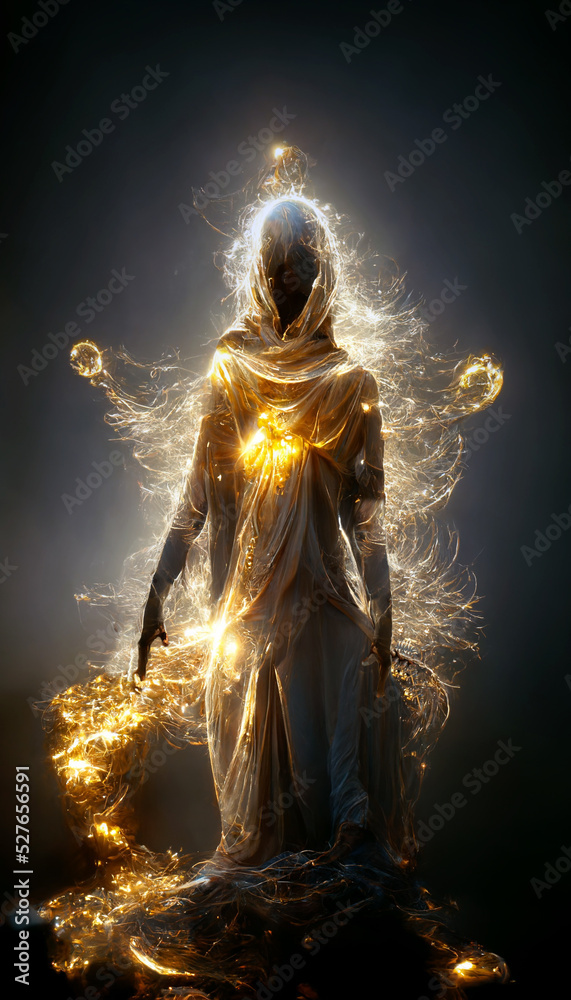 Beautiful Angelic Ethereal Being in a glittering field of pure positive ...