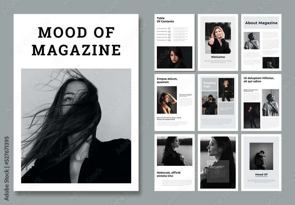Mood of Magazine Layout Stock Template | Adobe Stock