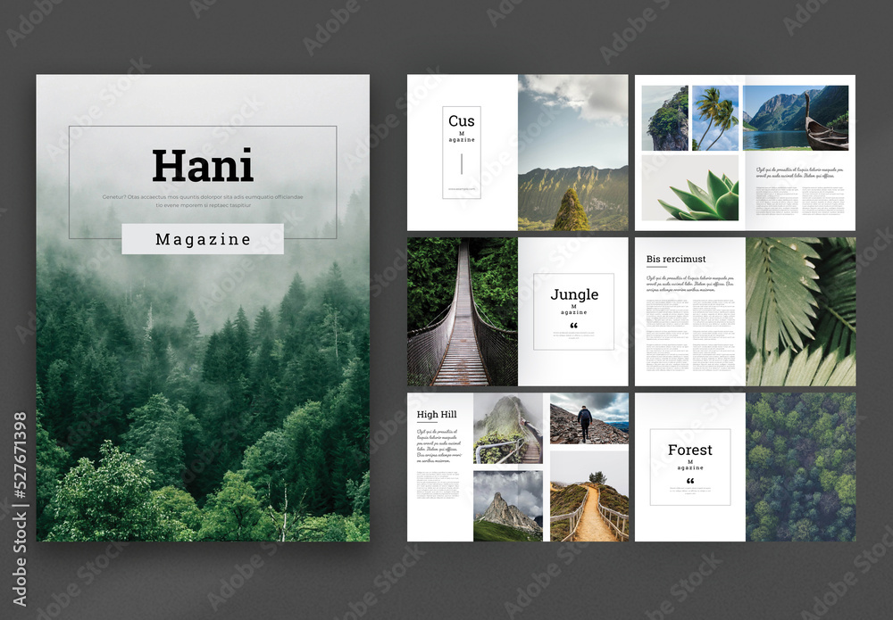 Hani Magazine Layout Stock Template | Adobe Stock