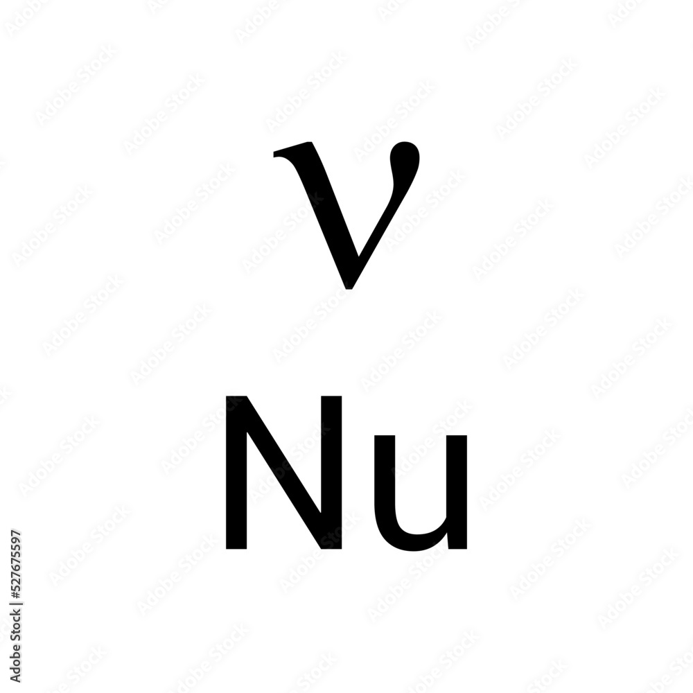 Black nu symbol icon with name. greek alphabet letter Stock Vector ...