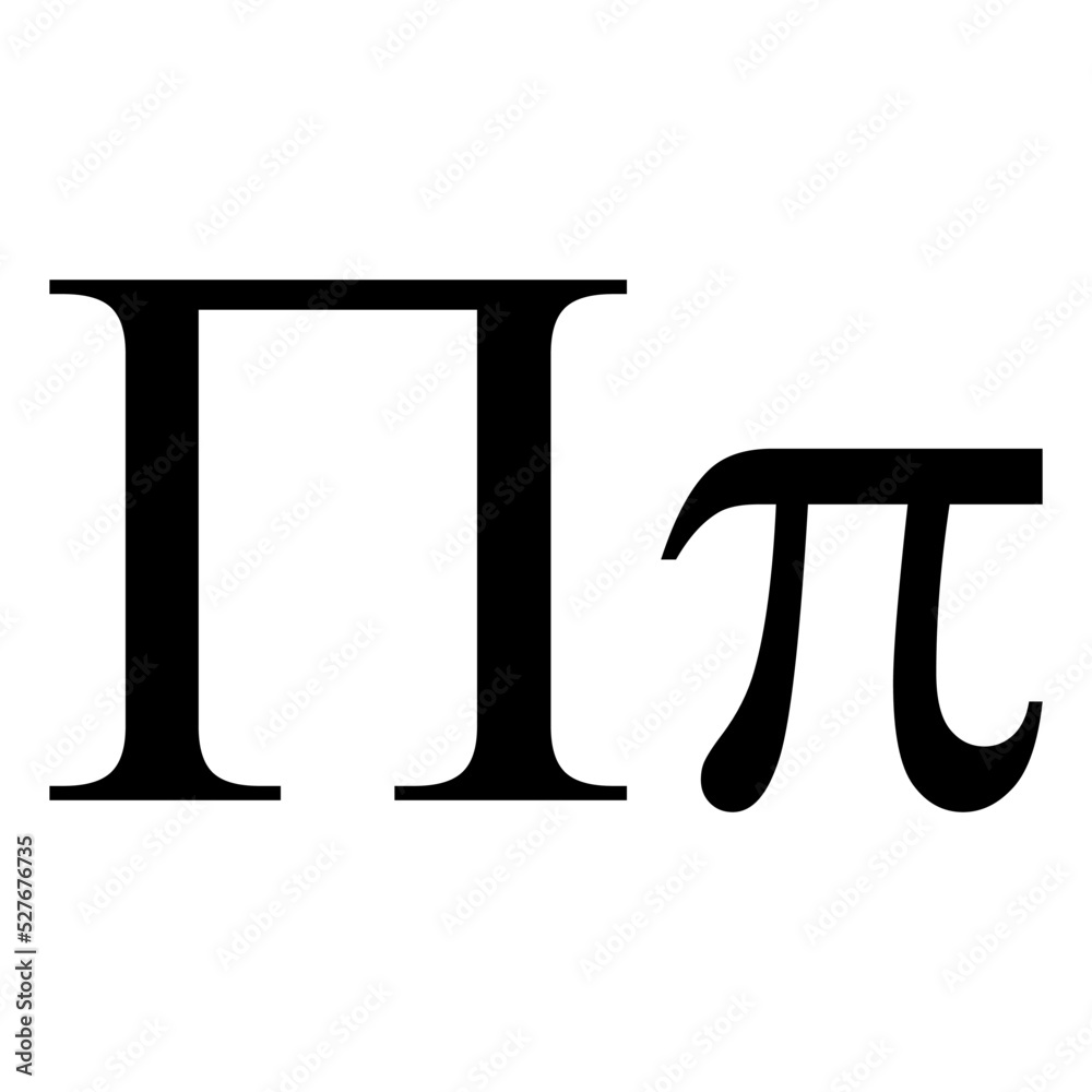 Black pi symbol icon with name. greek alphabet letter Stock Vector ...