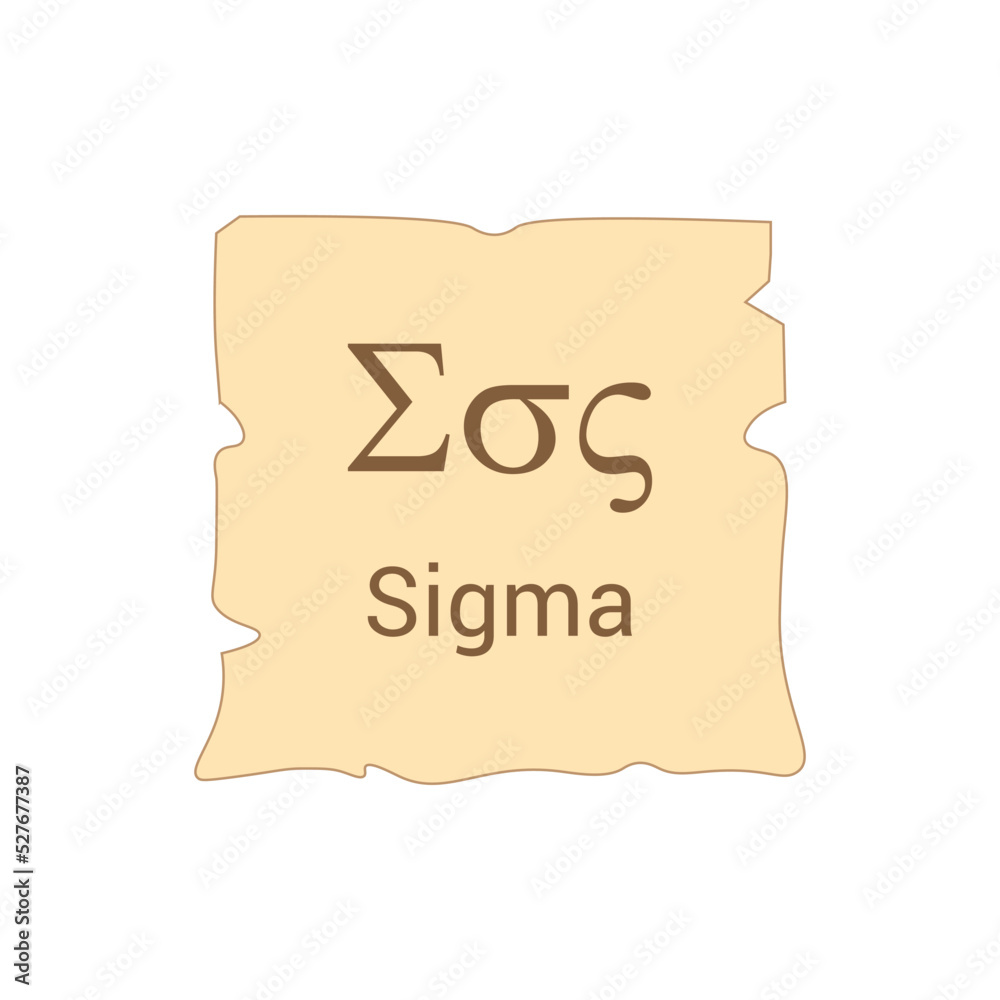 sigma symbol icon with name. greek alphabet letter Stock Vector | Adobe ...