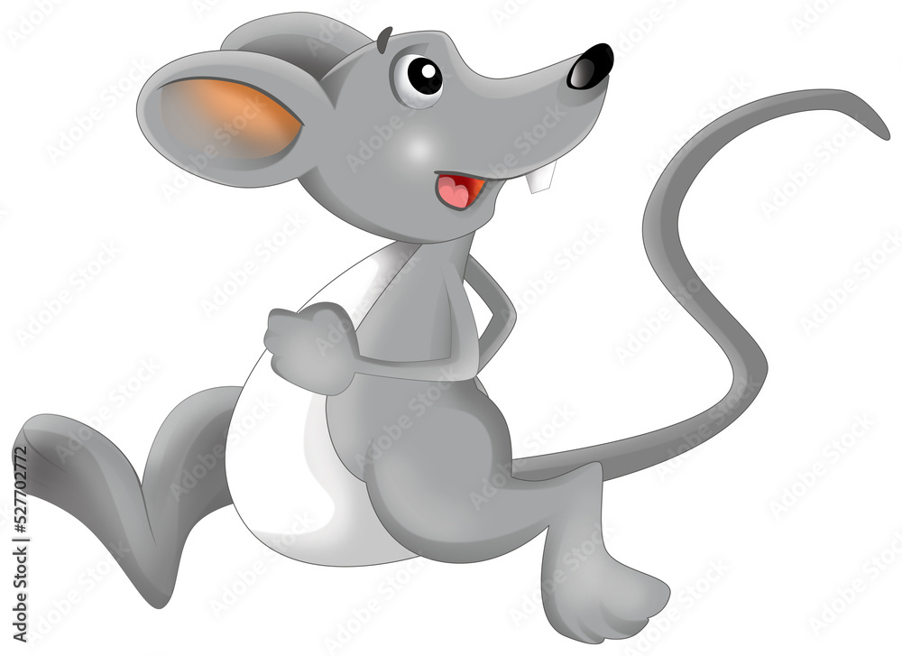 cartoon scene with happy smiling mouse illustration for children Stock ...
