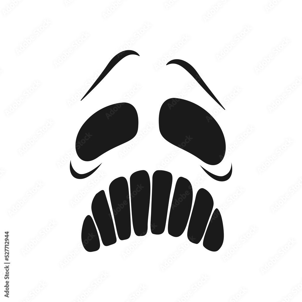 Frightened ghost face screaming vector icon. Halloween emoji, scary ...