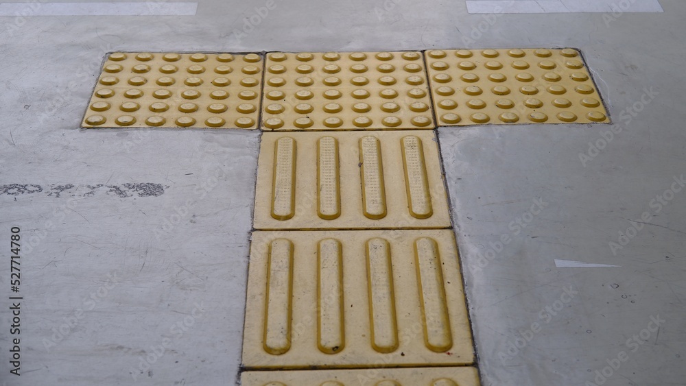Tactile Paving, Braille block or Tenji Block on Ground Surface as ...