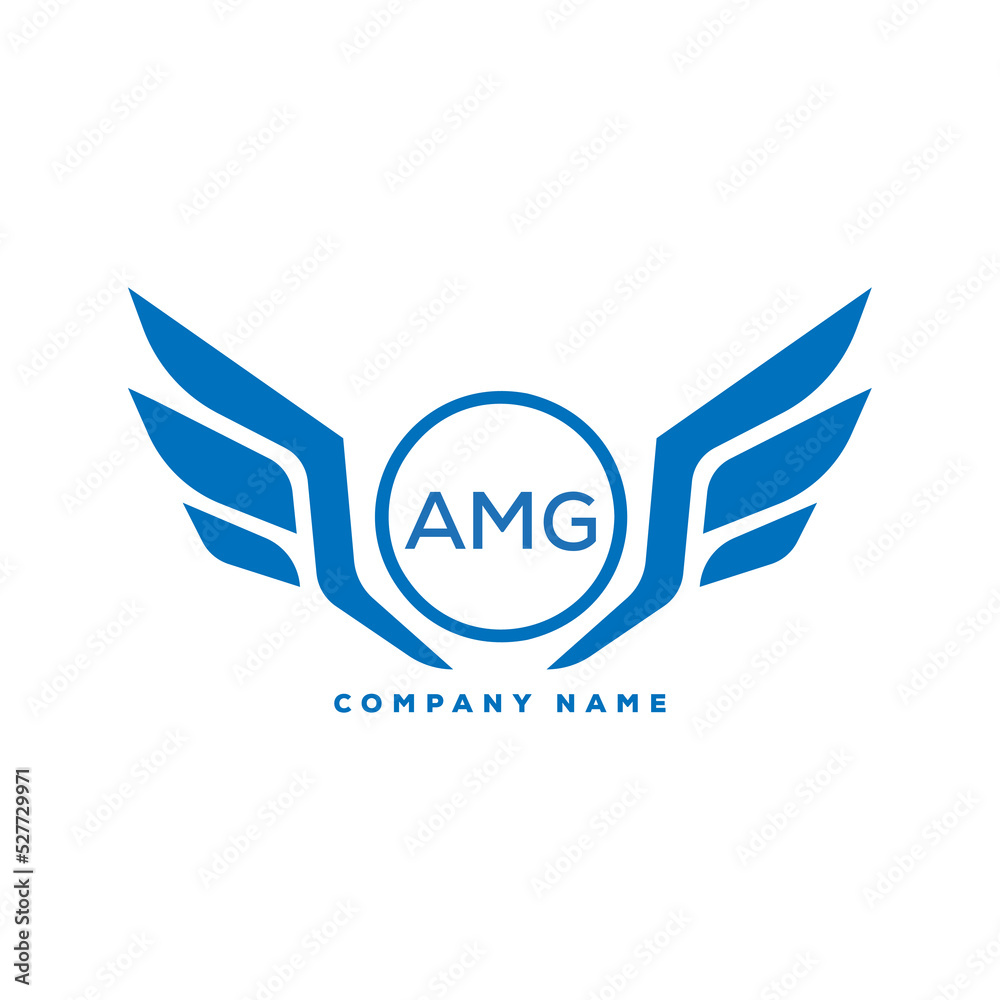 AMG letter logo. AMG blue image on white background. AMG Monogram logo ...