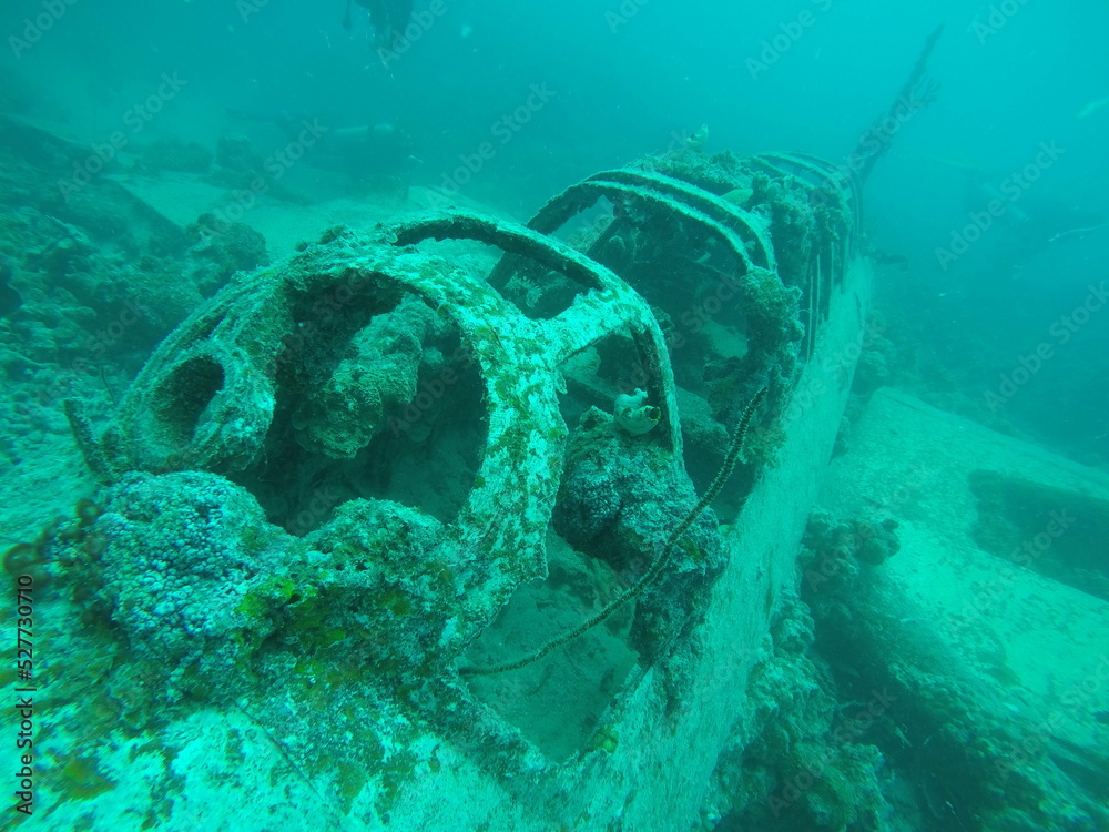 Japanese navy airplane Myrt "Saiun" in WW2. Chuuk (Truk lagoon ...