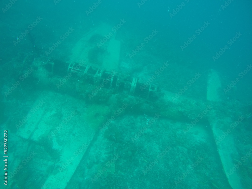 Japanese navy airplane Myrt "Saiun" in WW2. Chuuk (Truk lagoon ...