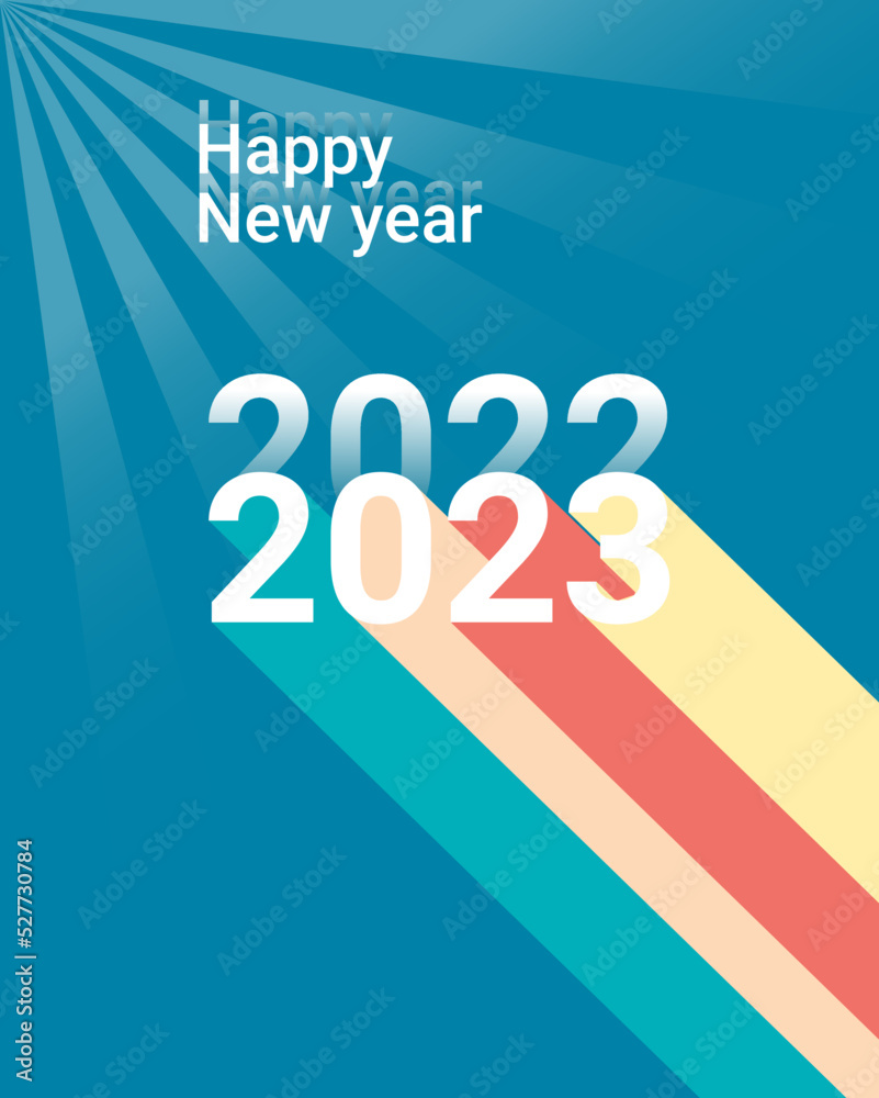 vector of happy new year 2023 social media banner with 3d and retro ...