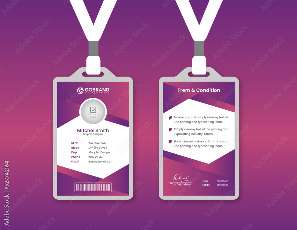 corporate id card design, office id card design, agency id card design ...