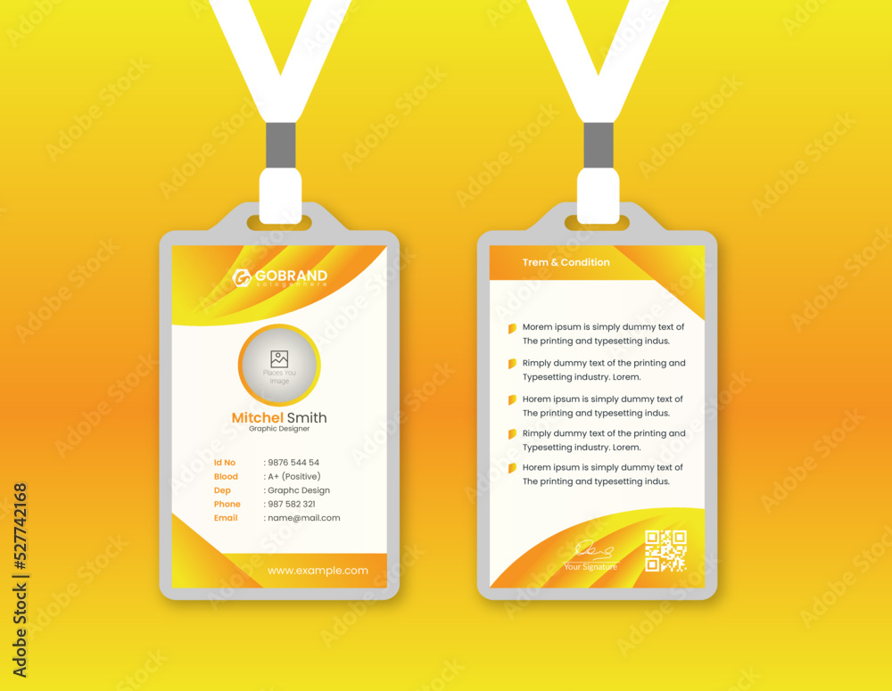 corporate id card design, office id card design, agency id card design ...