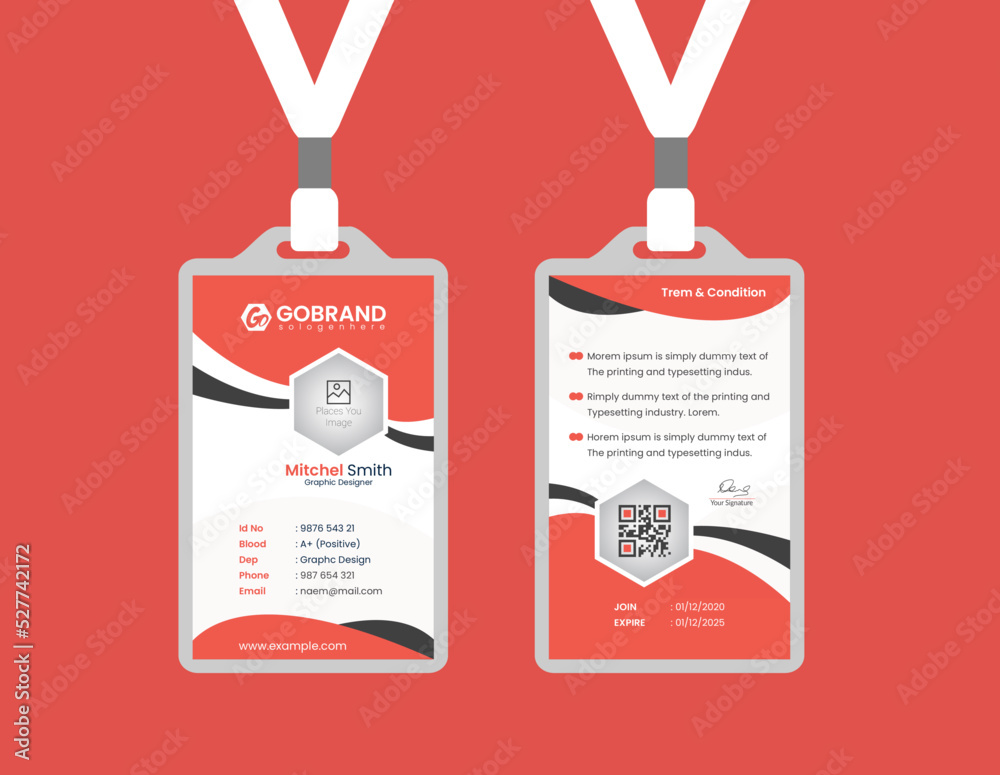 corporate id card design, office id card design, agency id card design ...