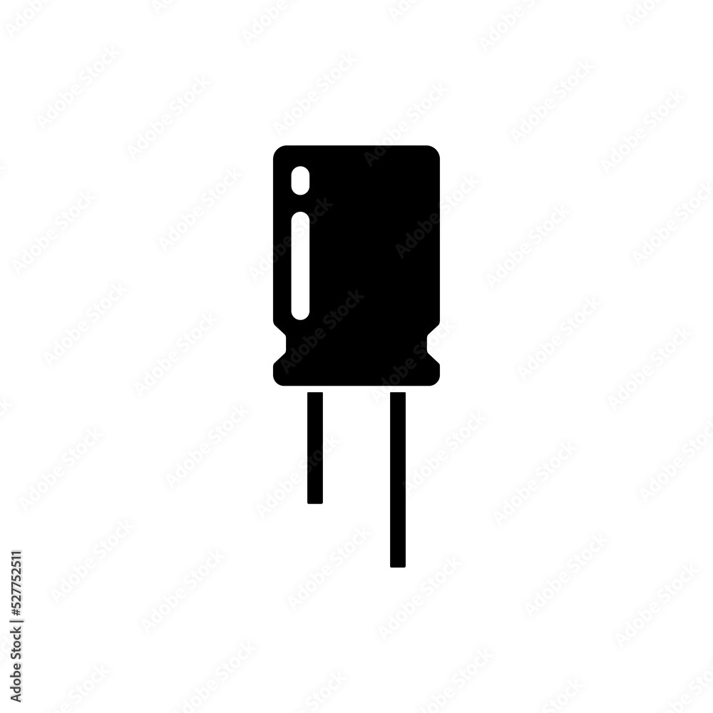 Capacitor Icon or Capacitor Elco Icon Vector Silhouette Isolated For ...