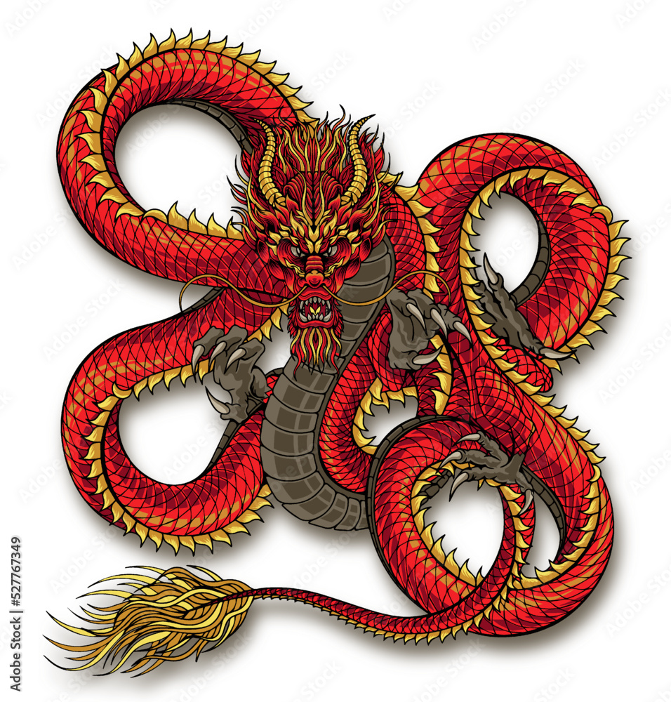 Japanese Red Dragon Tattoo