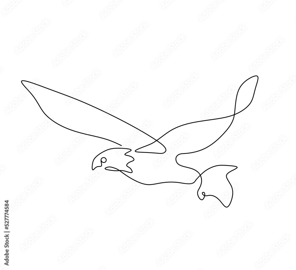 Vector isolated one flying american eagle colorless black and white ...