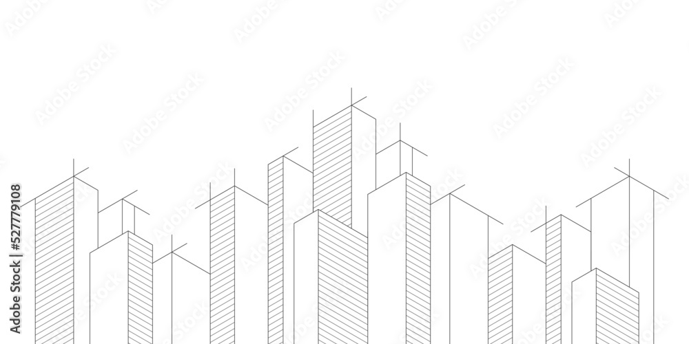 Architectural drawing with building construction Stock Vector | Adobe Stock
