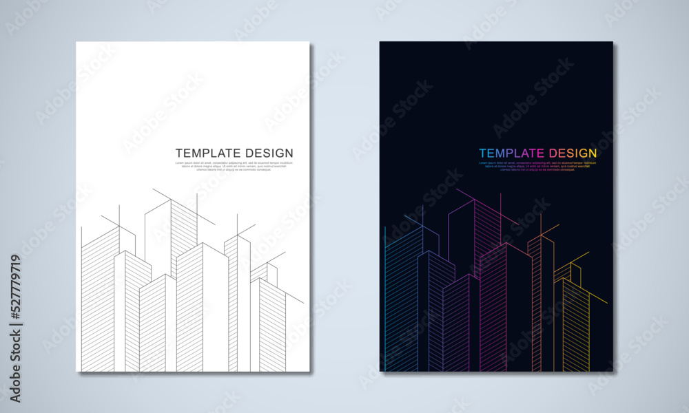 Architectural drawing with building construction for the book cover ...