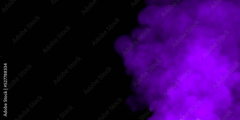 Purple smoke on a black background, With place for text. Purple smoke ...