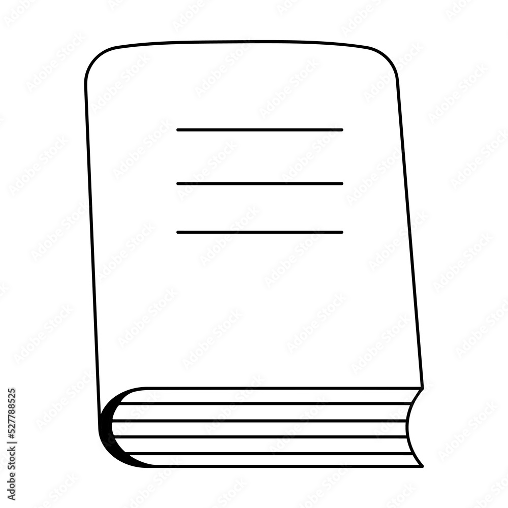 Book. View from above. Sketch. Vector illustration. School textbook in ...