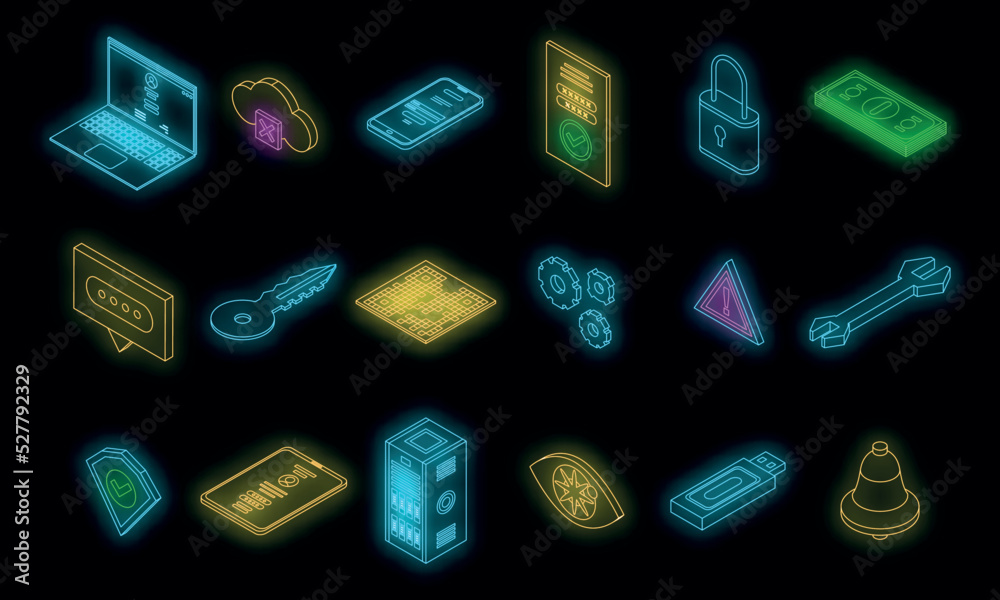 Multi-factor authentication icons set. Isometric set of multi-factor ... Multi-factor authentication icons set. Isometric set of multi-factor ...