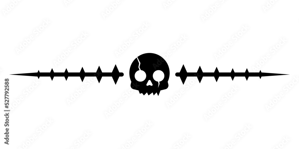 skull border divider Stock Vector | Adobe Stock