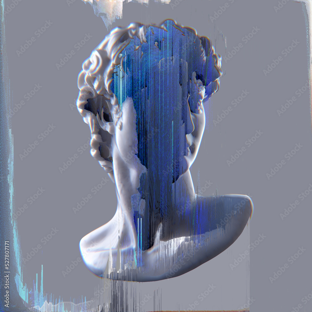 Pixel sorting glitch art from 3D rendering in the style of corrupted ...