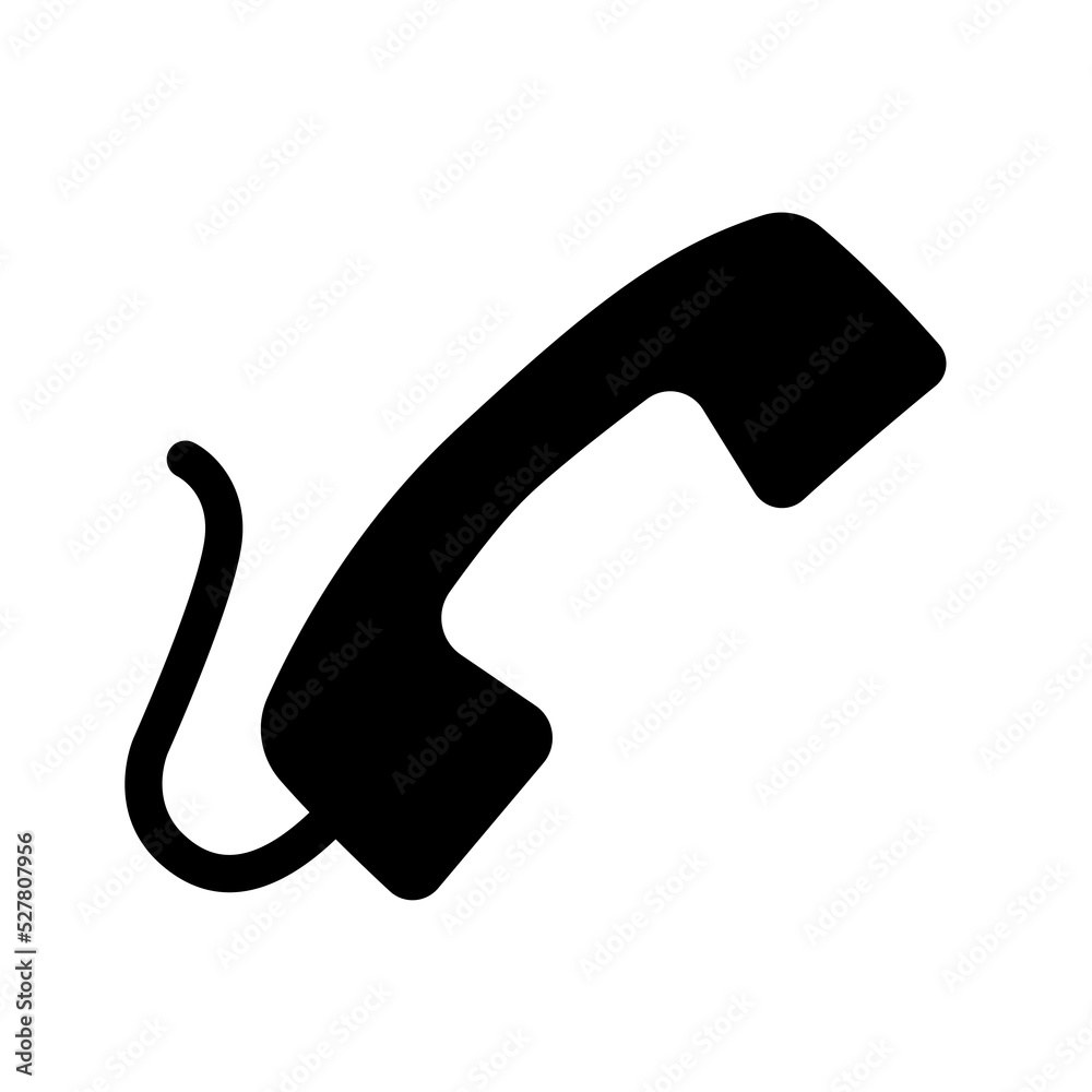 black telephone receiver icon symbol sign vector illustration logo ...