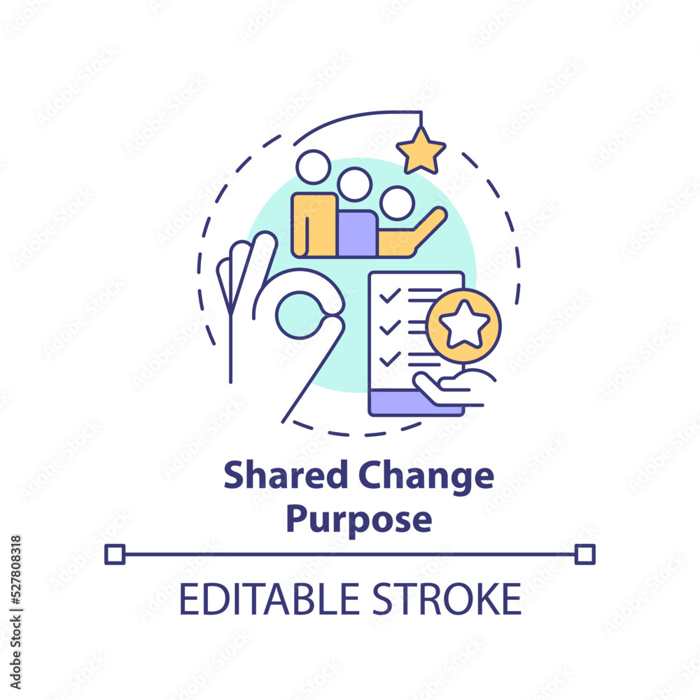 Shared change purpose concept icon. Motivation for team. Critical ...