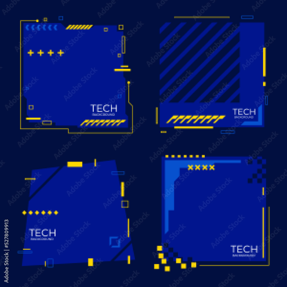 Poster Modern technology banners collection in cyberpunk style – Wall ...