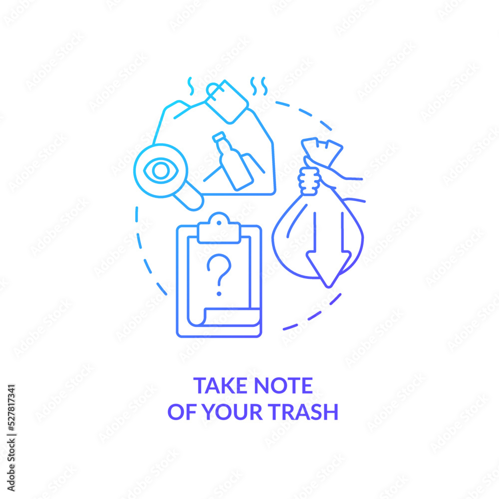 Take note of your trash blue gradient concept icon. Switching to zero ...