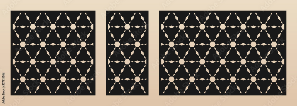 Laser cut patterns. Vector design with geometric ornament, abstract ...