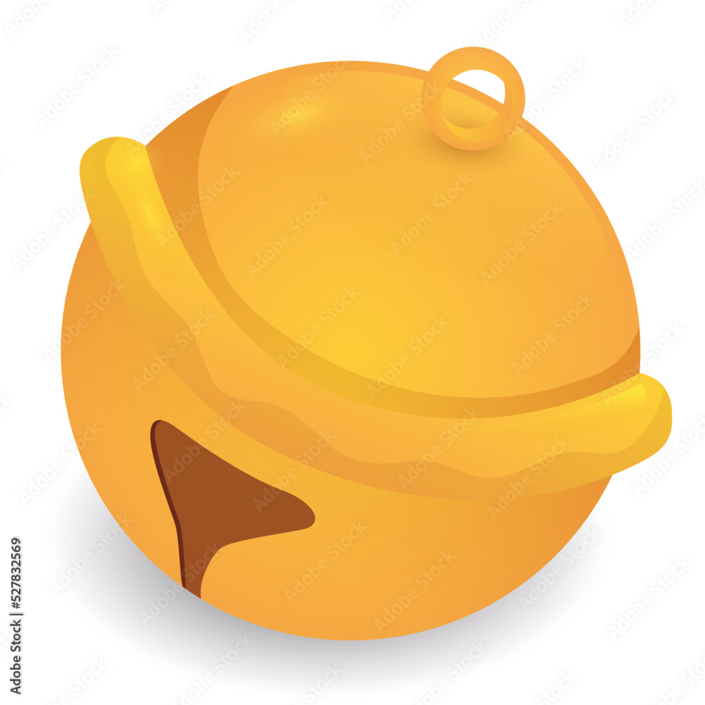 Golden tinkling bell over white background, Vector illustration Stock ...